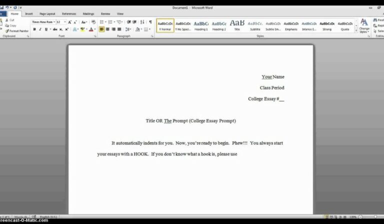 How to start a paper for college